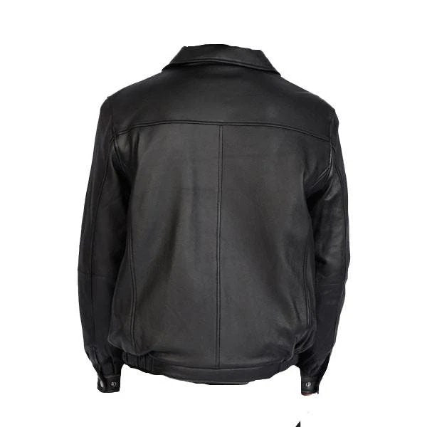 Handmade Bomber Leather Jacket With Spread Collars – oxandbullsleather